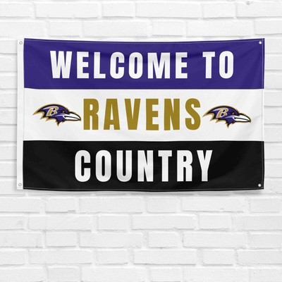 For Baltimore Ravens Football Fans 3x5 ft Flag NFL Gift Welcome Banner ...