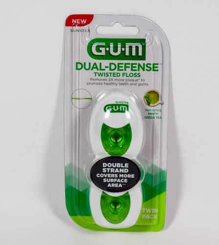 GUM DUAL-DEFENSE Twisted Floss Minty Green Tea Twin Pack | eBay