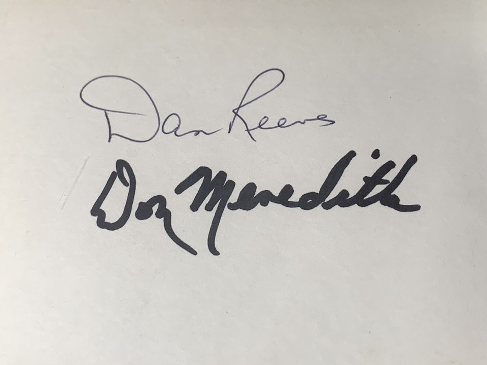 Don Meredith & Dan Reeves Dallas Cowboys Autograph 5 X 8 Index Card PSA ...