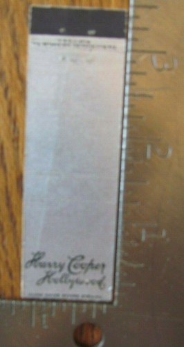 HARRY COOPER HOLLYWOOD MOVIE STAR (1934-43 MIDGET MATCHBOOK MATCHCOVER ...