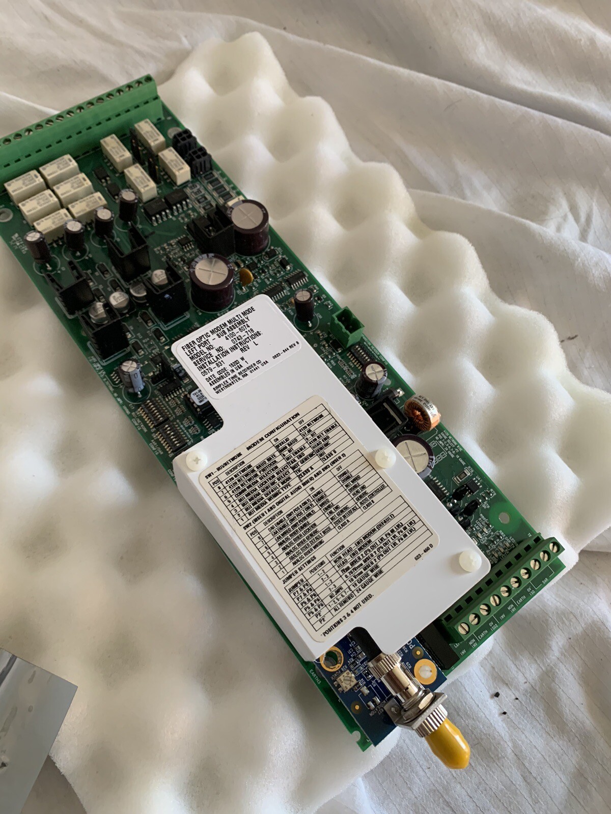 Simplex 4100-6074 Fiber Optic Modem Multi Mode Left Port Sub Assembly ...