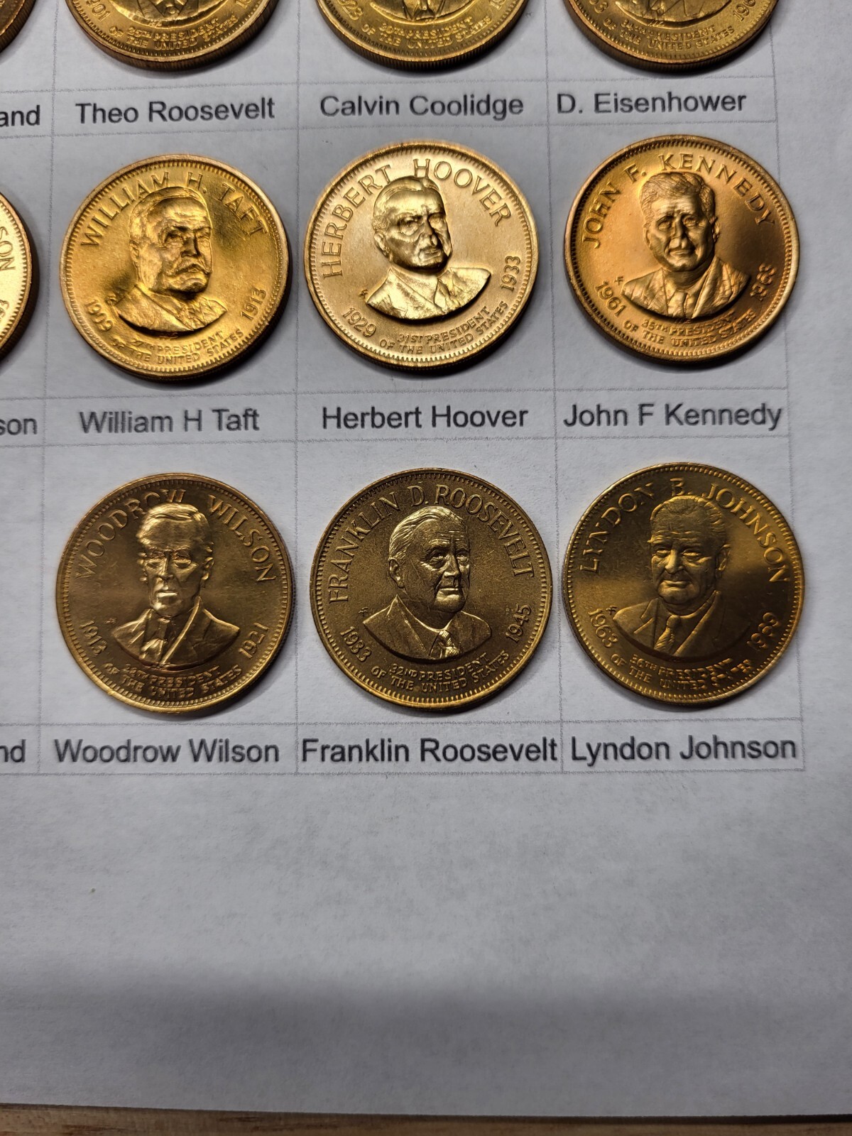 1968 Presidential Hall of Fame - 36 coin lot | eBay