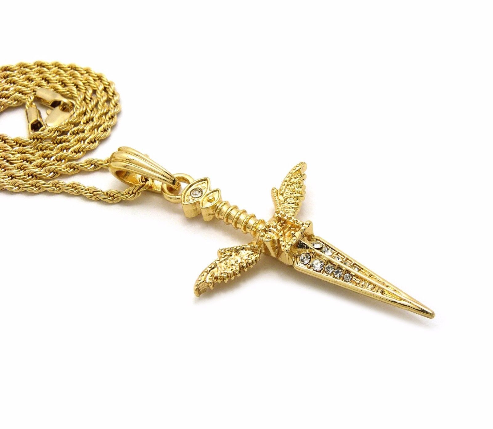 NEW GOLD 21 SAVAGE SORD PENDANT 24" CUBAN , BOX ,ROPE CHAIN NECKLACE | eBay