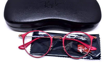 Brand New Authentic Ray-Ban Eyeglasses Rx Pinky-Red Round Panto frame ...