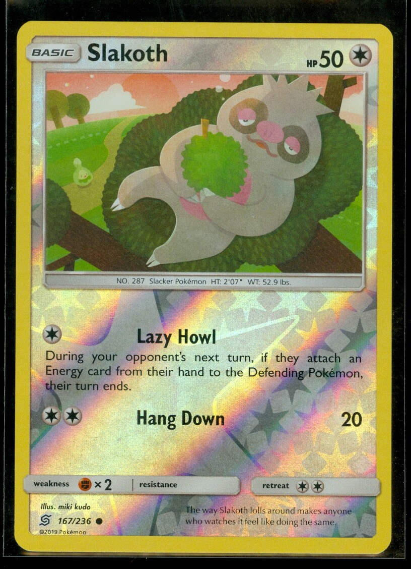 Pokemon SLAKOTH 167/236 Unified Minds Rev Holo - MINT | eBay