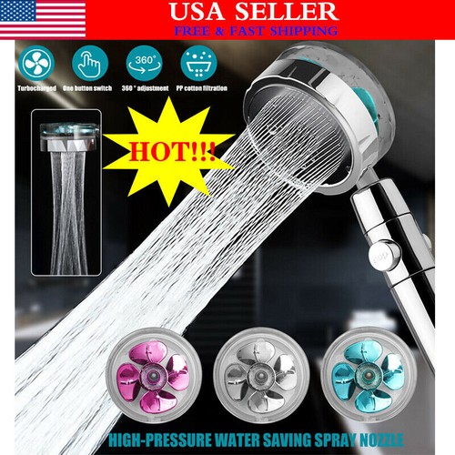 Handheld Propeller Twin Turbo Fan Hydro Jet Spinning Spa Shower Head ...