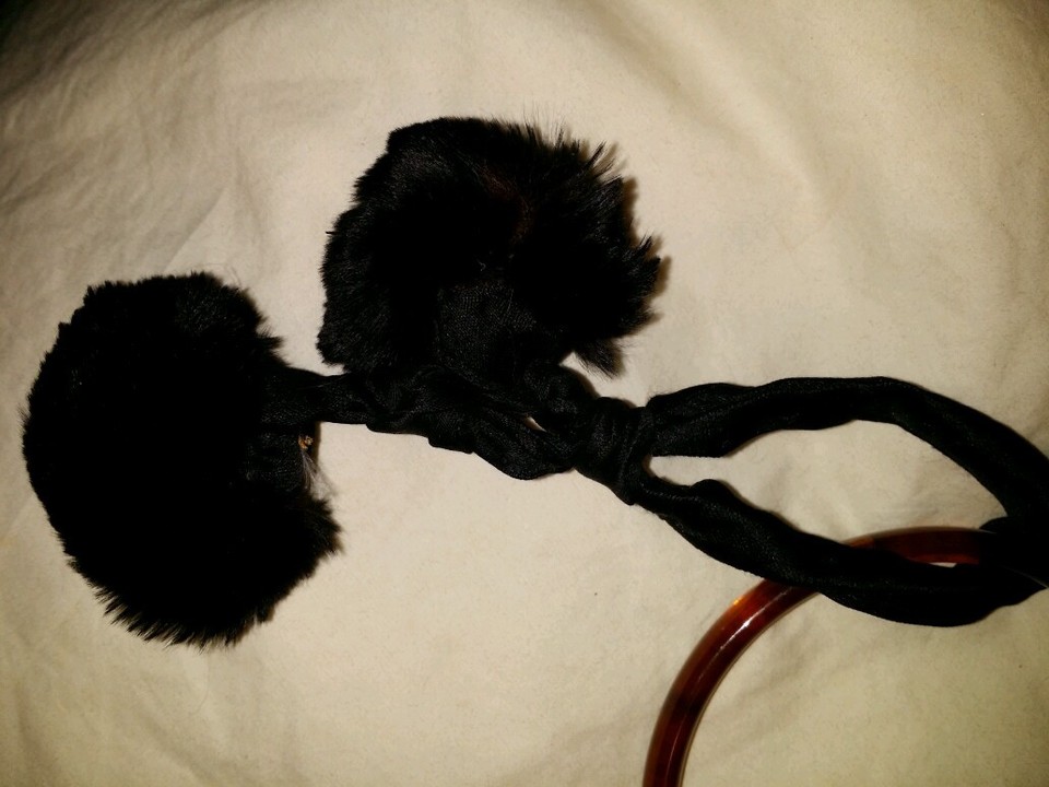 LUXURIOUS Vintage Antique Black FUR Muffler Muff Hand Warmer MUST SEE ...