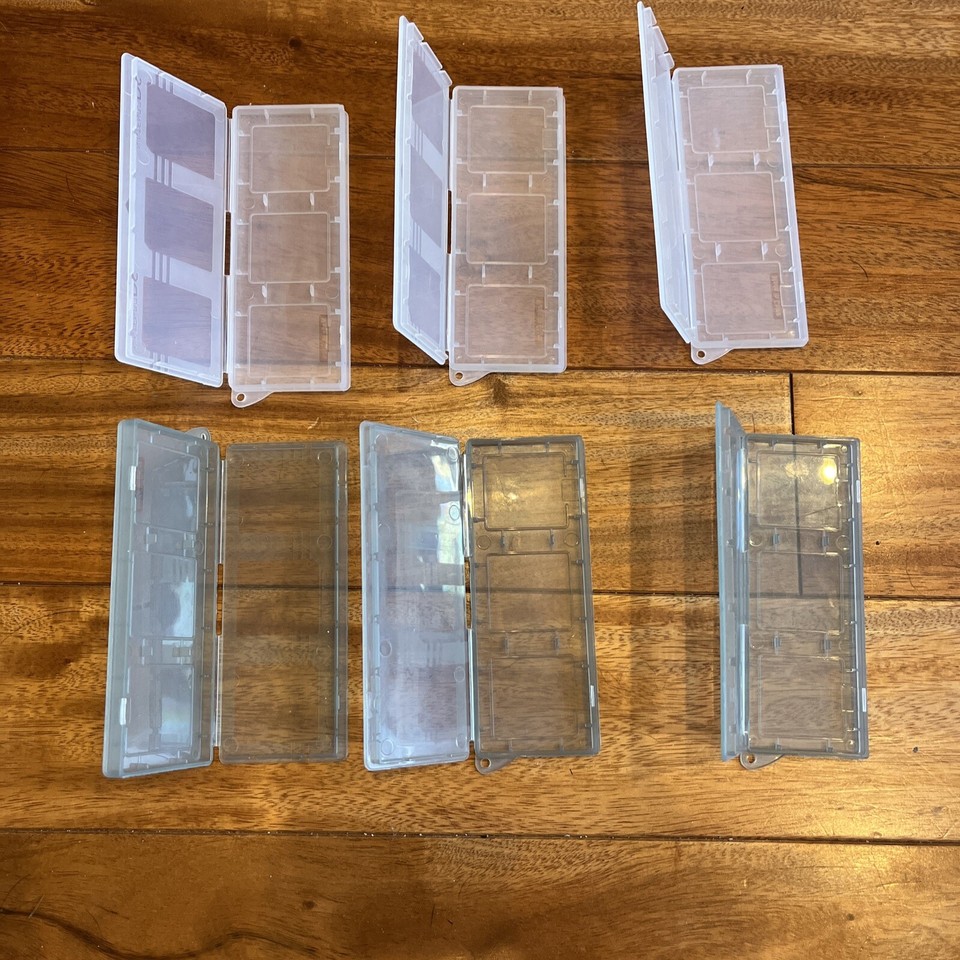 Nintendo DS Plastic Carrying Case. 6- 3 Game Holders. 3 Clear & 3 Smoke ...