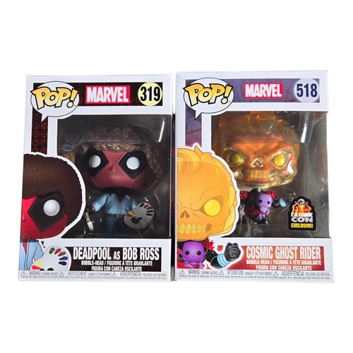 Marvel Funko POP Lot - Deadpool as Bob Ross & Cosmic Host Rider - 2 ...