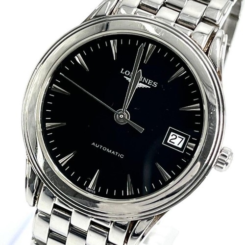 Longines Flagship Automatic Watch Black Dial See-Through Back Used From ...