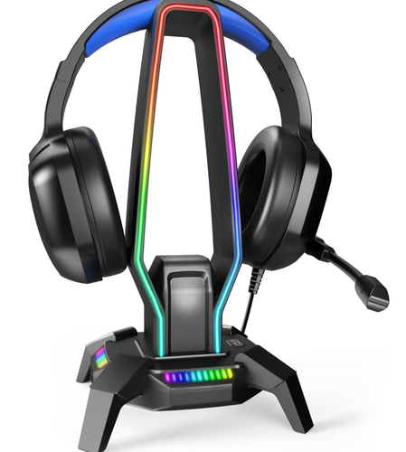 G6 RGB Headphone Stand with 3 USB 3.0, HD Audio, Type-C Port, Gaming ...
