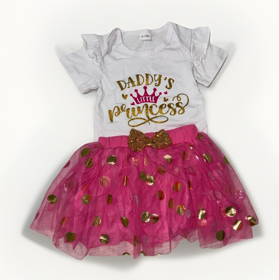 Baby Girl Daddy's Little Princess Outfit 9-12 Months | eBay