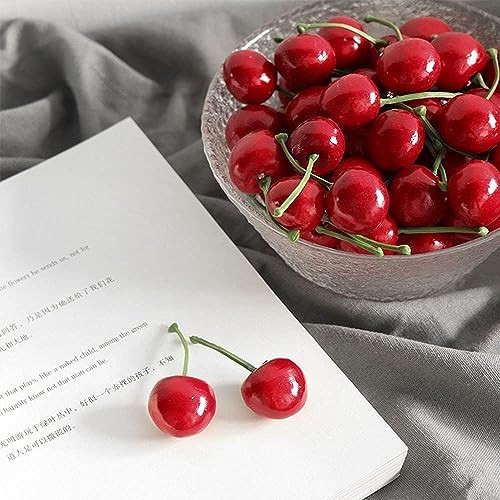20 Pcs Red Artificial Cherries,Fake Fruit Decor Simulation Ref | eBay