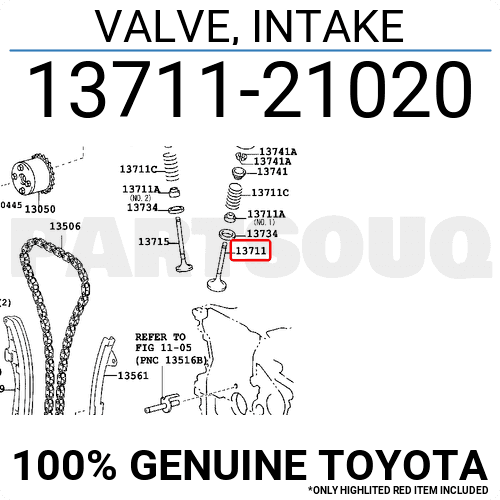 1371121020 Genuine Toyota VALVE, INTAKE 13711-21020 | eBay