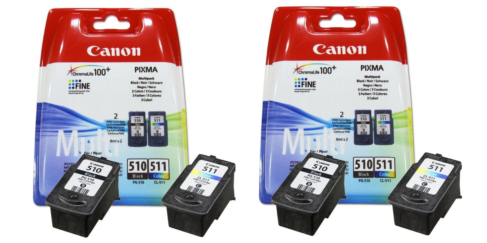 2x Canon PG510 Black & CL511 Colour Ink Cartridges For PIXMA MP272 ...