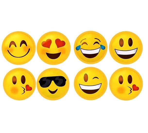 50x Yellow Smiley Face Stickers Laughing Happy Smile Reward Stickers ...