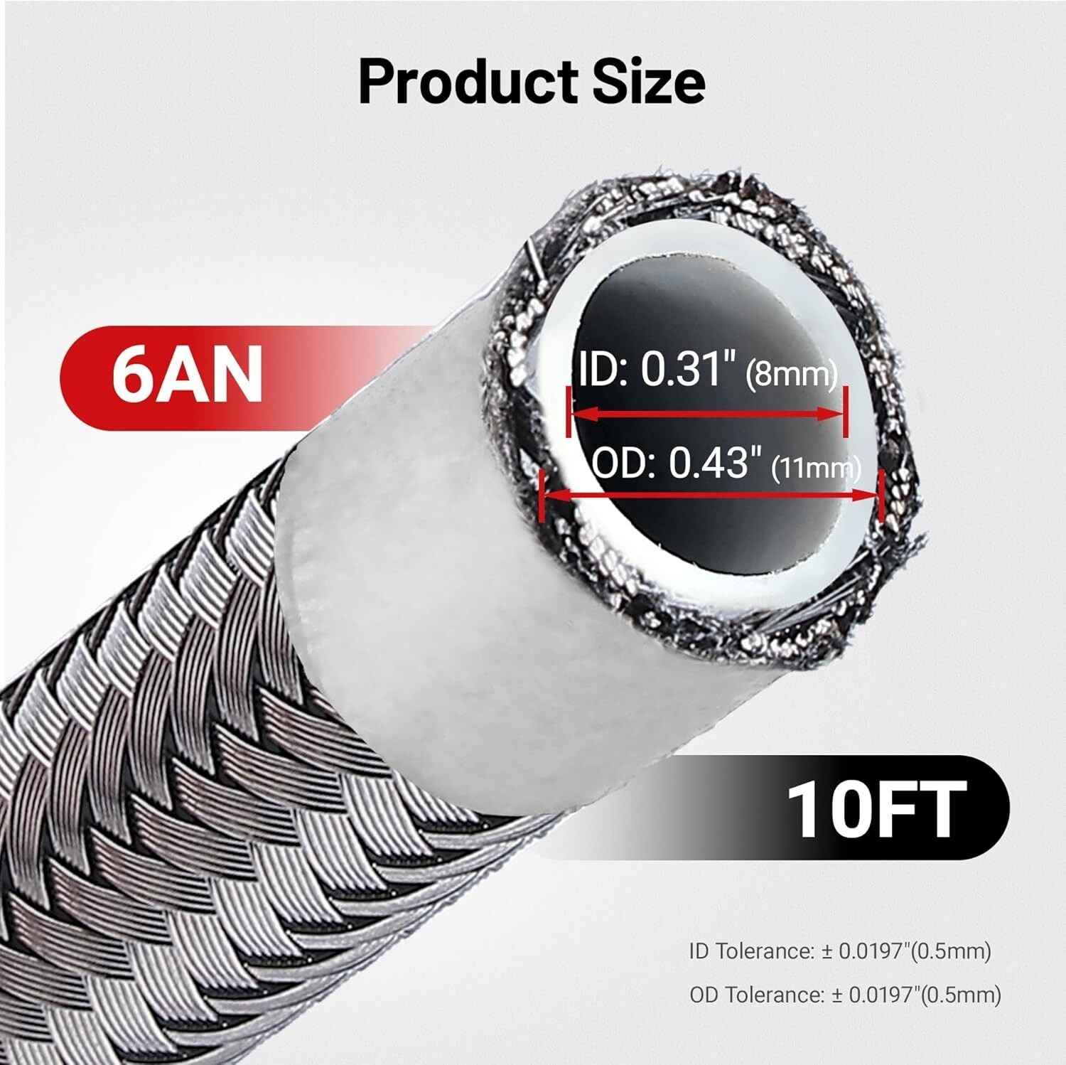 EVIL ENERGY 6AN PTFE Fuel Line Kit, AN6 E85 Fuel Hose Line 10FT ...