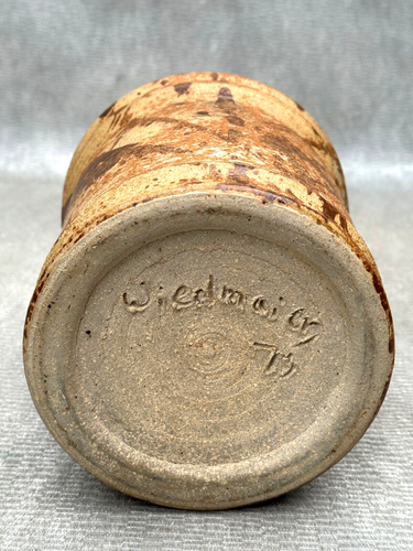 VINTAGE ROB WIEDMAIER POTTERY VASE PLANTER POT KNIFE SIGNED DATED 1975 ...