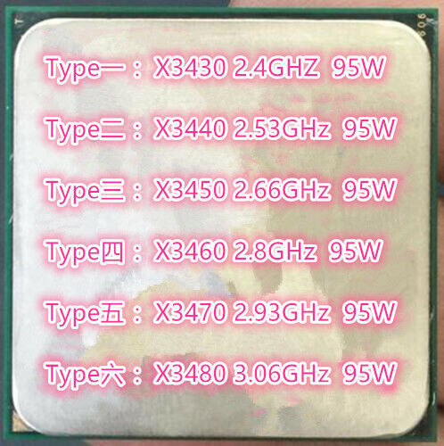 Intel Xeon X3430 X3440 X3450 X3460 Quad-Core LGA1156 Desktop CPU ...