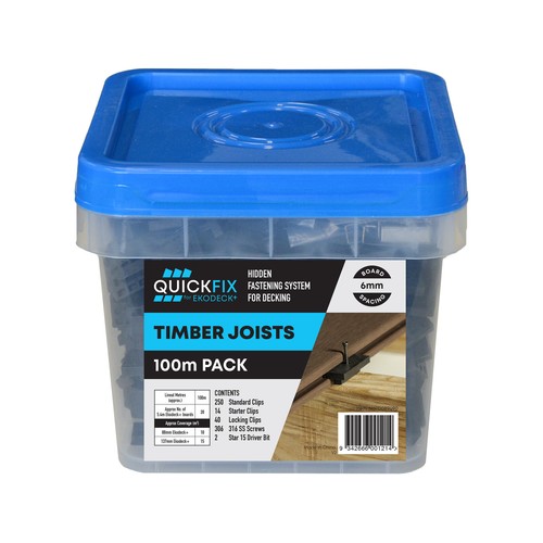 Ekodeck 6mm 100lm Quickfix Kit Timber Joists Stainless Steel 7g x 40mm ...