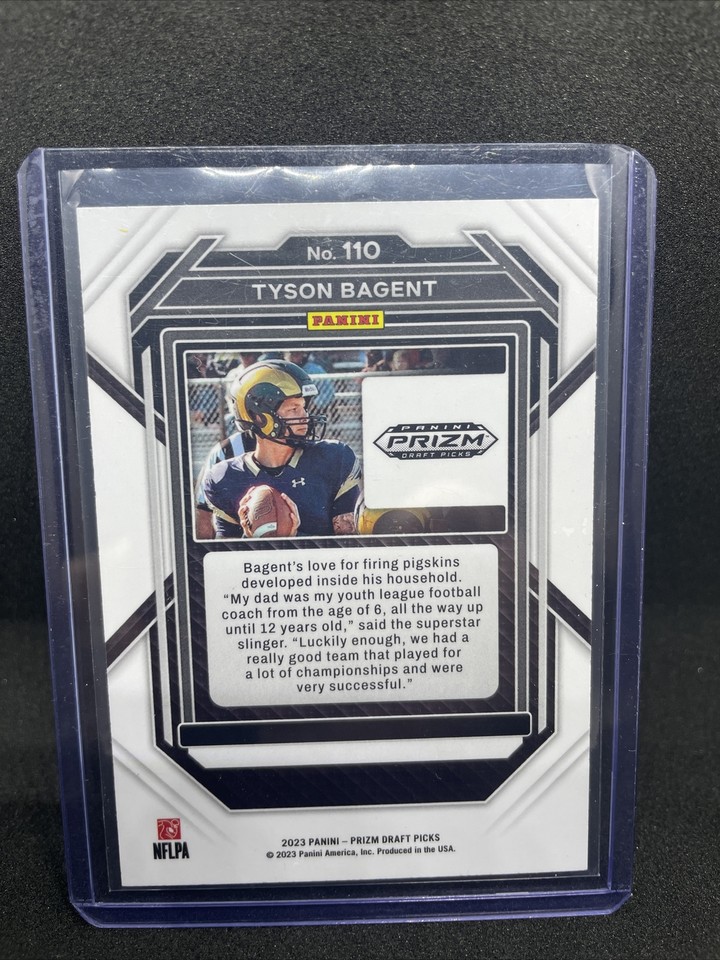 2023 Panini Prizm Draft Picks Tyson Bagent Base Rookie Card 110 | eBay
