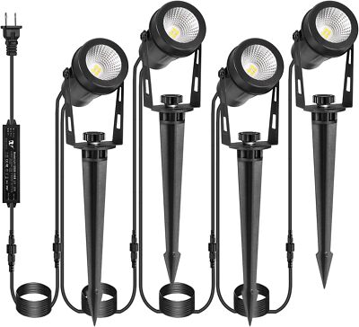 4Pk 12V Landscape Lighting Kit Low Voltage LED Spotlight Outdoor Yard ...