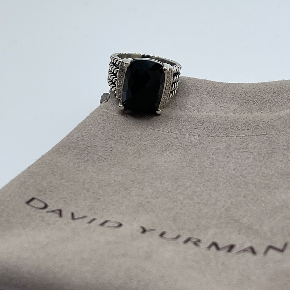 David Yurman Sterling Silver Wheaton Ring 16x12mm Black Onyx and ...