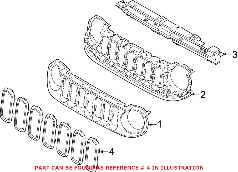 Genuine Mopar Grille Trim Ring Set 6RZ87SZ0AA | eBay