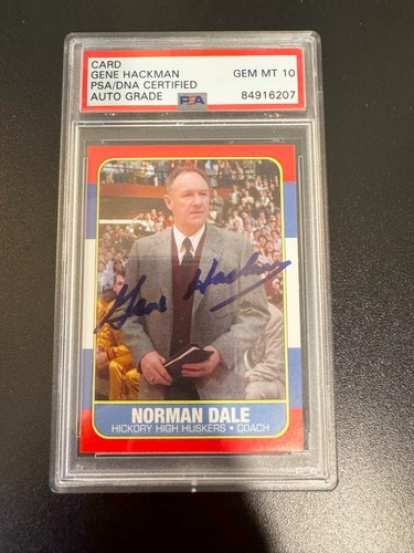 Gene Hackman Autographed Signed Hoosiers 1986 Set Basketball Card PSA ...
