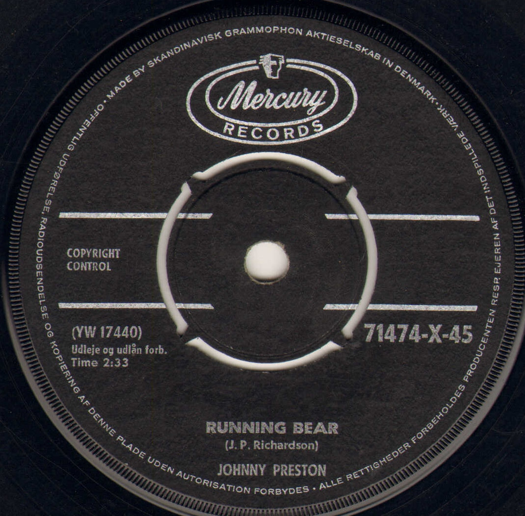 JOHNNY PRESTON "RUNNING BEAR" POP ROCK SP 1959 MERCURY 71474 | eBay.de
