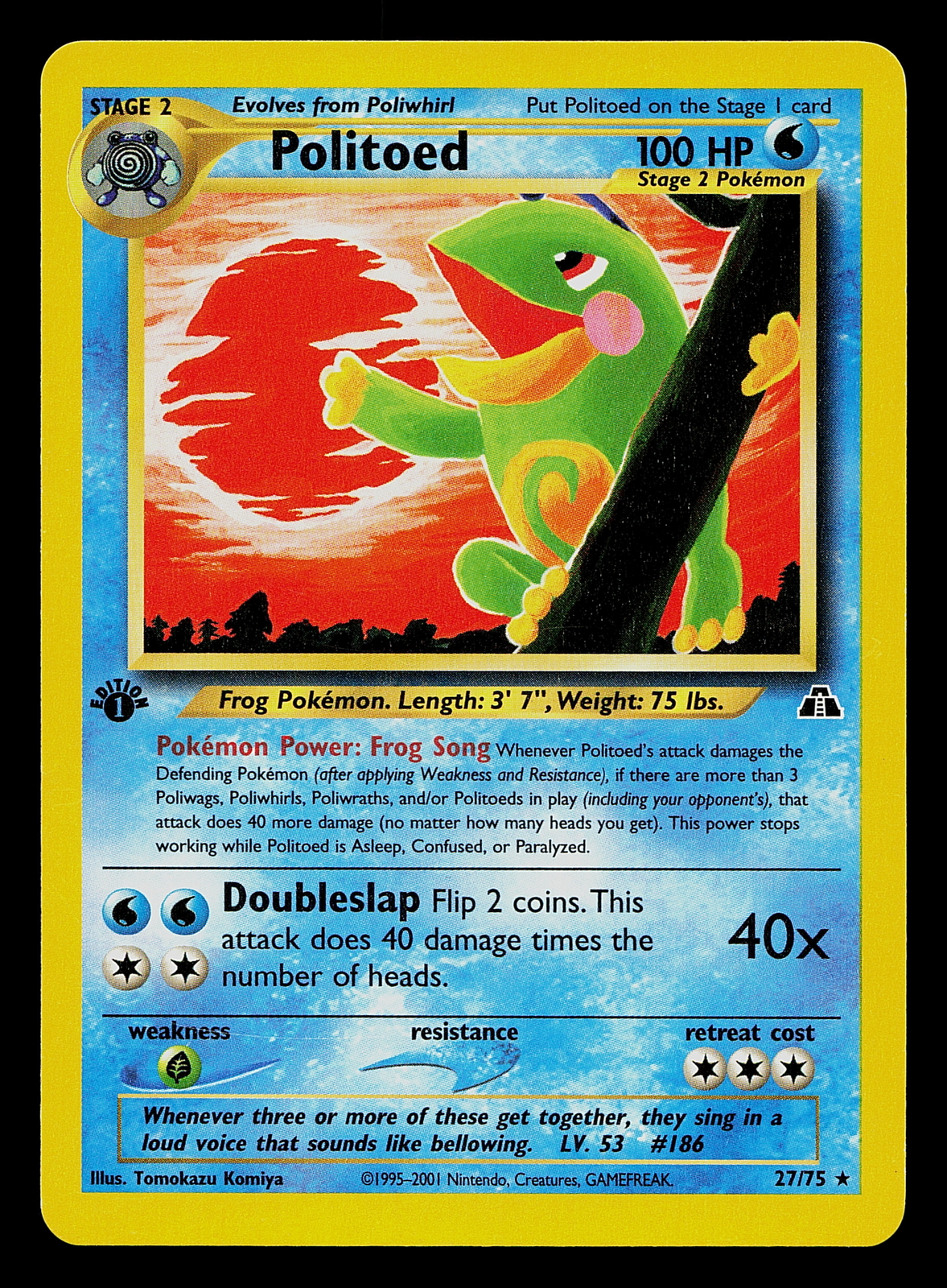 Pokemon Card - Politoed Neo Discovery 1st Edition 27/75 Rare | eBay