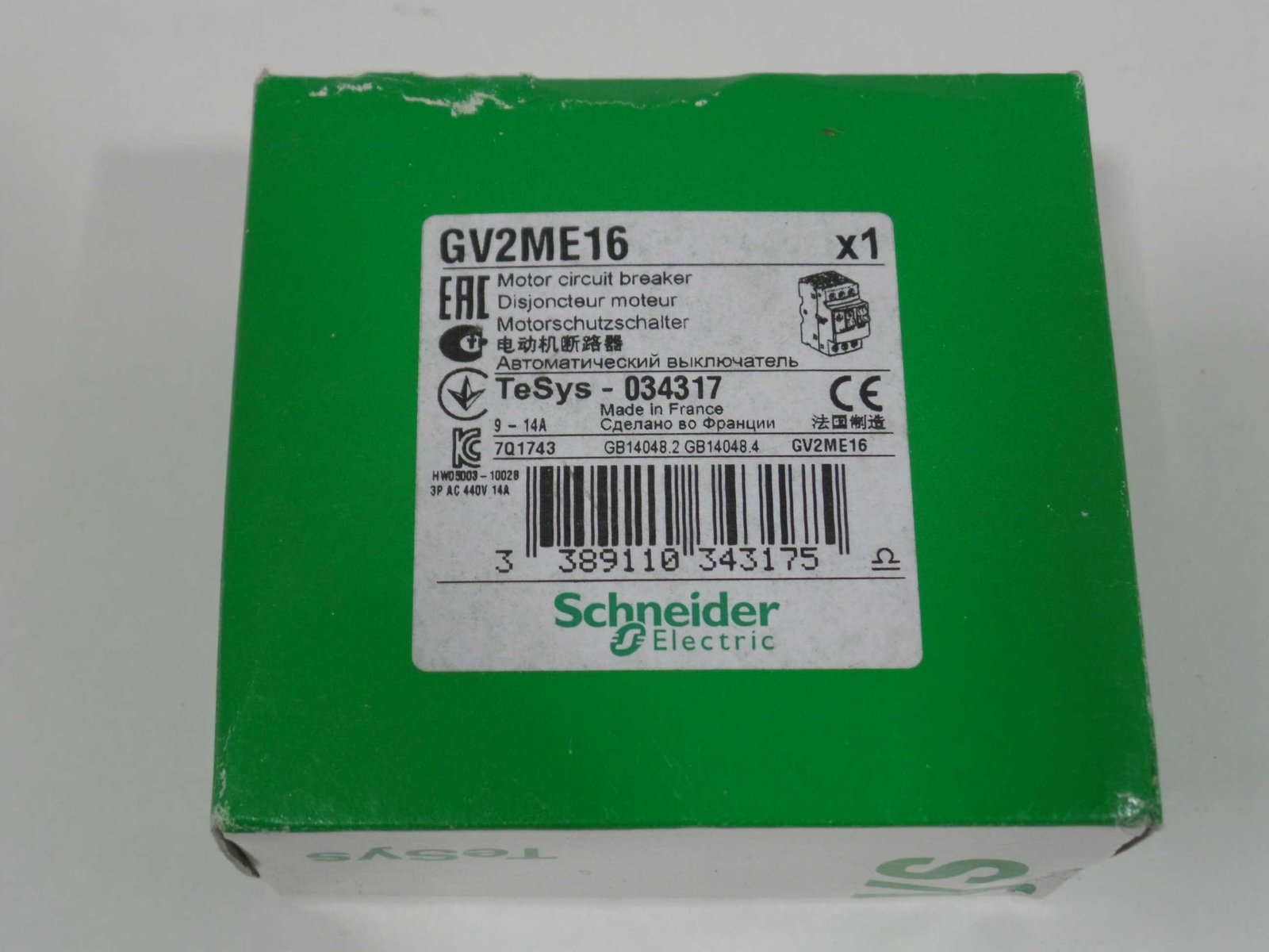 Schneider Electric 3p 9-14A Motorschutzschalter (GV2ME16) for sale ...