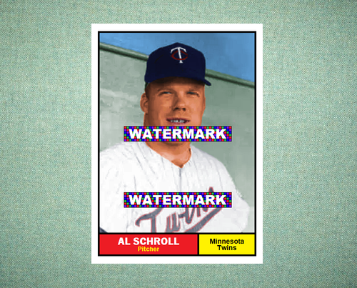 Al Schroll Minnesota Twins 1961 Style Custom Baseball Art Card | eBay