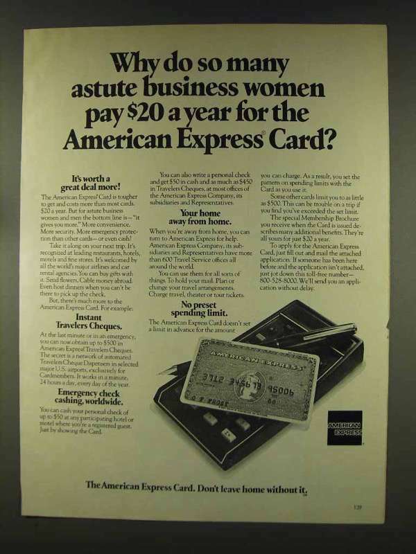 1977 American Express Ad - Astute Business Women | eBay