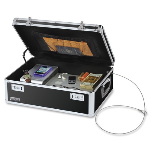 Locking Storage Box 19.5 X 7 X 13.5 Inches Black Organizer Combination ...