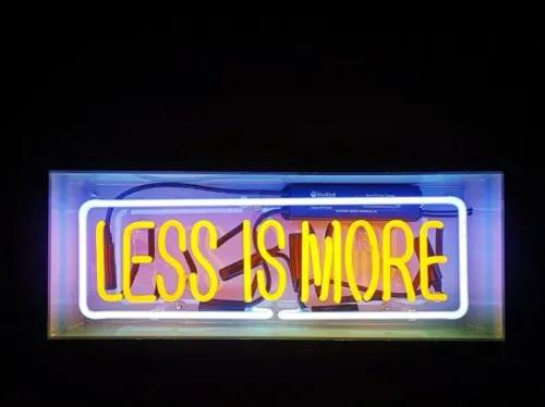 17"x8" Yellow 'Less is More' Neon Sign Font Handmade Craft Decor ...