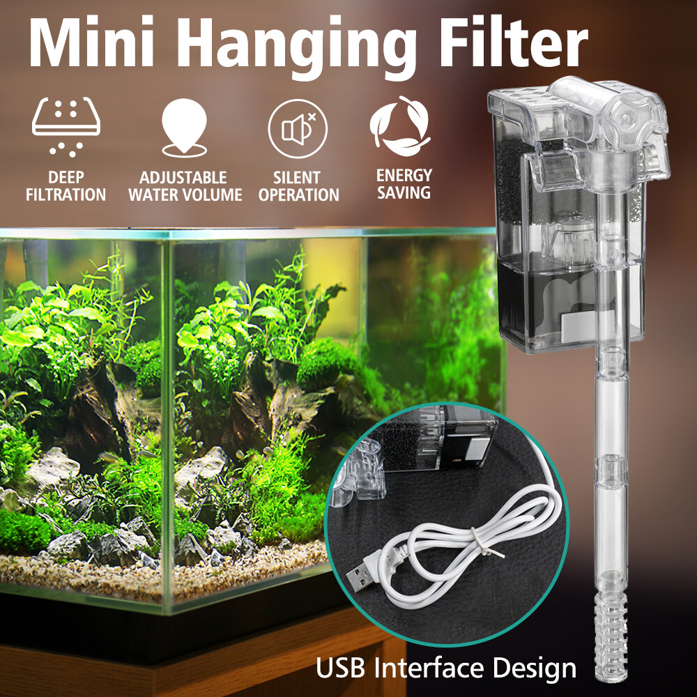 Aquarium Fish Tank Mini Waterfall Hang On External Oxygen Pump Water ...