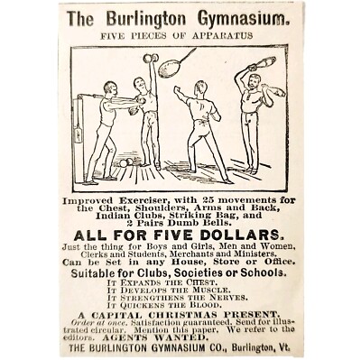Burlington Home Gymnasium 1885 Advertisement Victorian Sports ADBN1A15 ...