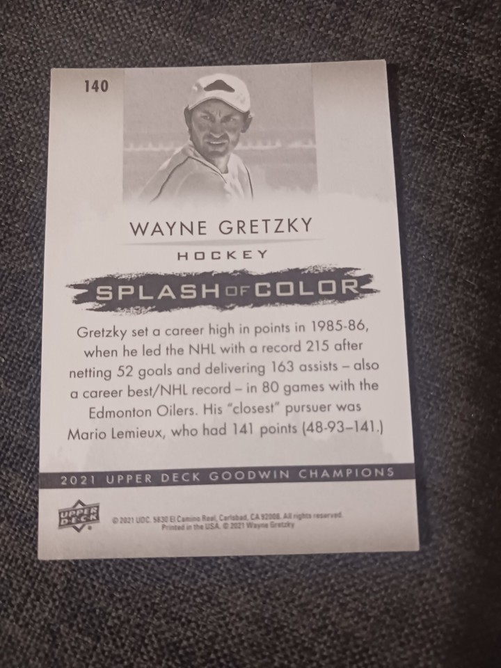 2021 Goodwin Champions Splash of Color Wayne Gretzky #140 HOF | eBay