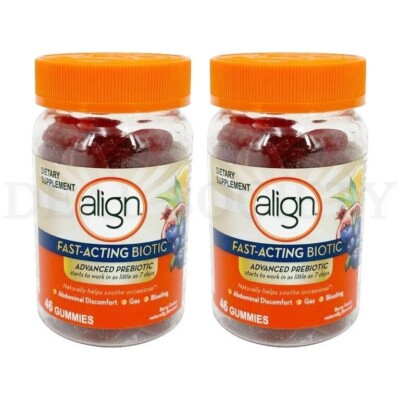 Align Advanced Prebiotic Supplement Fast-Acting Gummies 46 Ct Lot of 2 ...