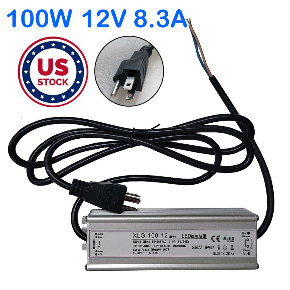 60W-400W Power Supply AC110V to DC12V LED Driver Transformer Adapter ...