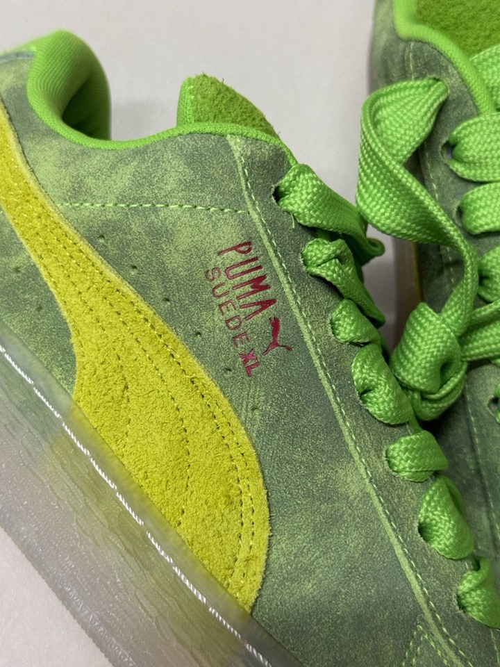 Puma Suede Xl Ghostbusters Slimer Lace Up Mens Green Sneakers Casual ...
