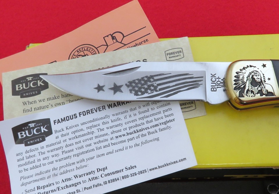 Buck USA 110 Knife BRIAN YELLOWHORSE American Indian Chief NICE AAA+ ...