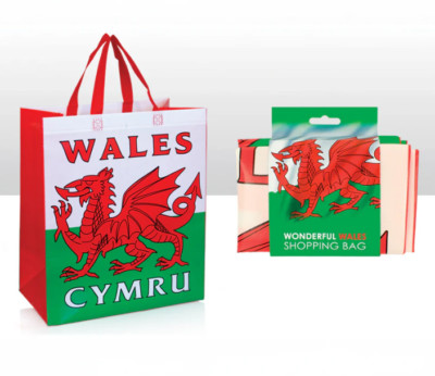 New Wales Dragon Cymru Flag Polypropylene Shopping Bag - Perfect Gift ...