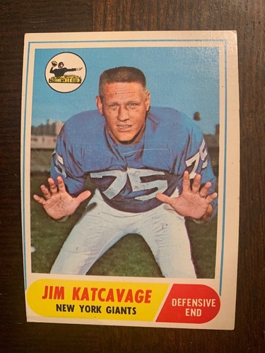 1968 topps football Jim Katcavage#187 De New York Giants College Dayton ...