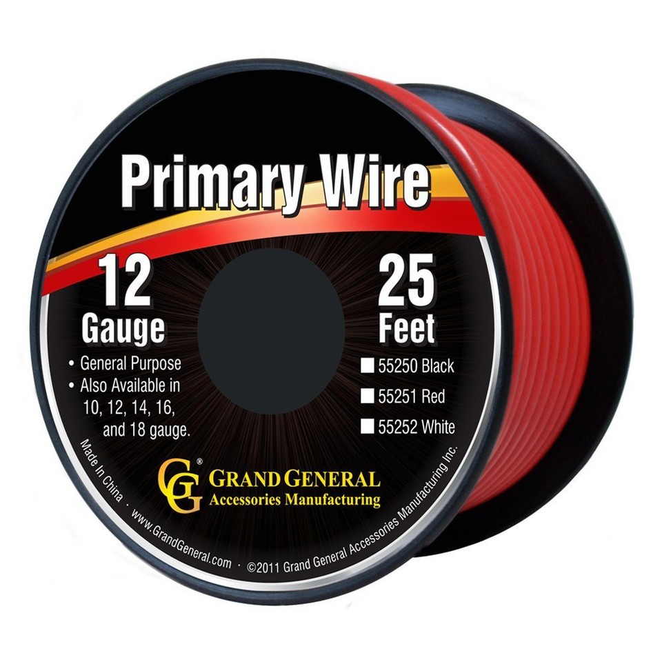 Red 12-Gauge Primary Wire Roll of 25Ft | eBay