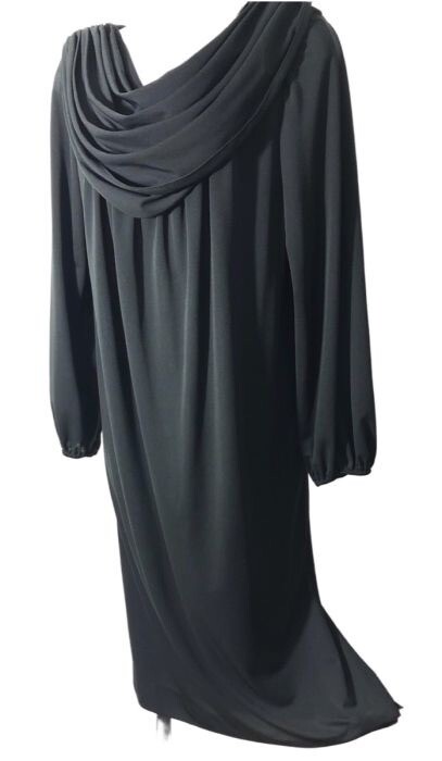 80s Halston III Black Cowl Neck Vintage Designer Dress | eBay