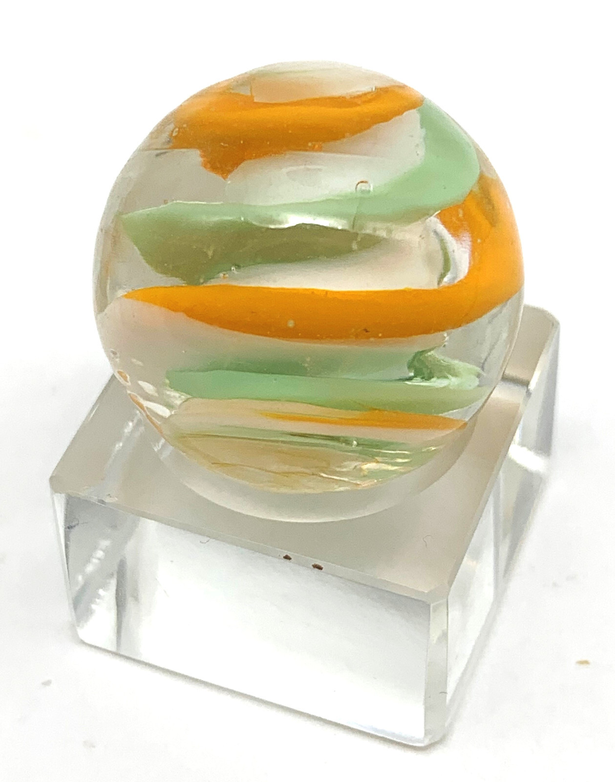 20mm Melon Shooter Glass Marbles Pk 5 (3/4") Clear w White Orange Green ...