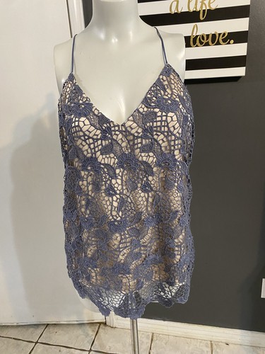 Lavender Brown Anthropologie Gray Lace Over Beige Satin Racerback Tank ...