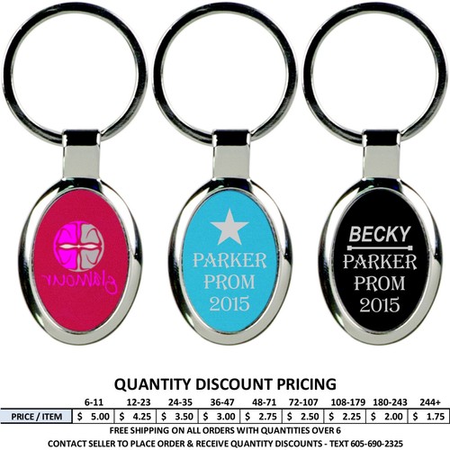 Personalized Oval Key Chain Key Chains Prom Custom Engraved Dance ...
